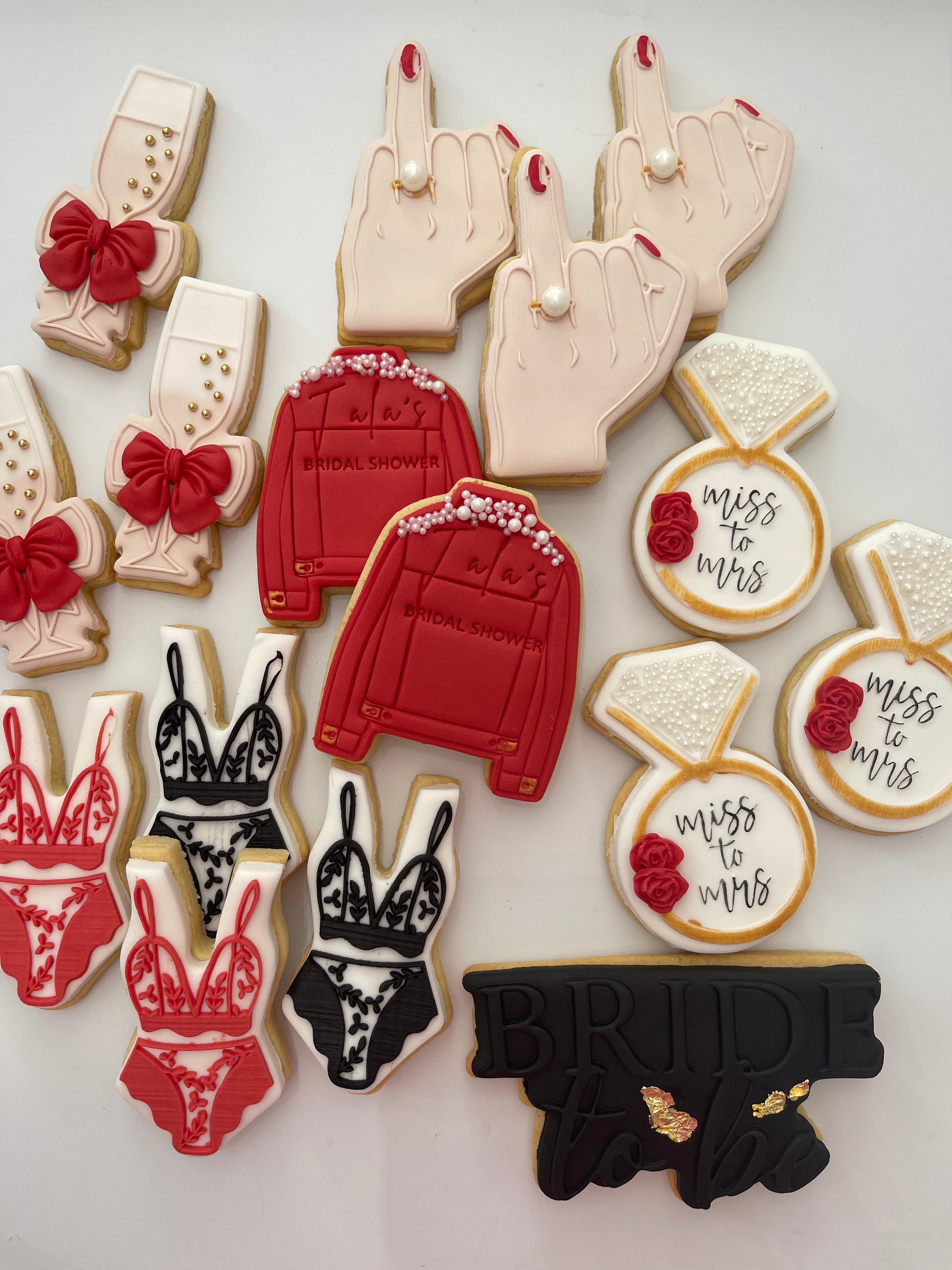 Red and Black Bachelorette Cookies - Sophia's Cookie Creations