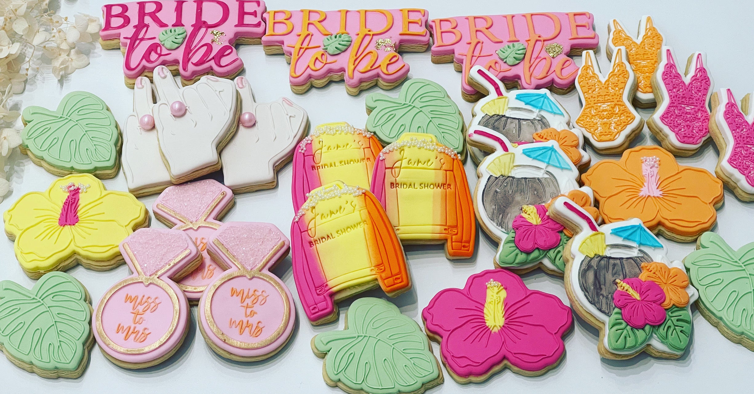 Tropical Hens Party Cookies - Sophia's Cookie Creations